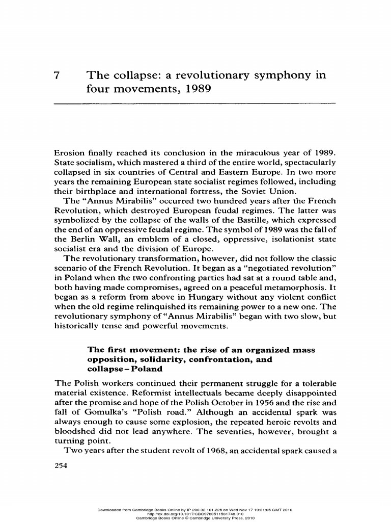 The Collapse: A Revolutionary Symphony in Four Movements, 1989 | PDF