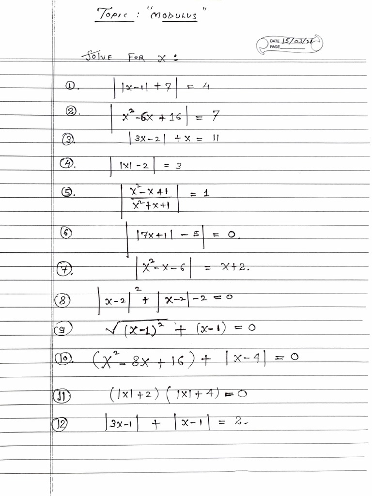 Modulus Questions | PDF