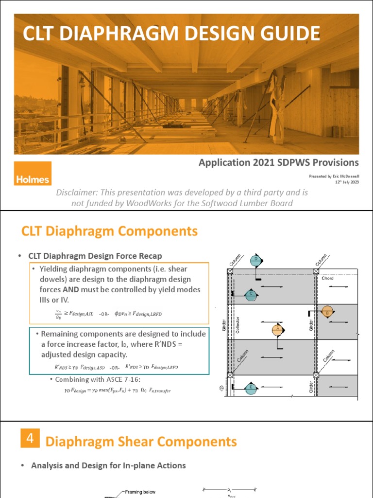 Presentation Slides McDonnell CLT Diaphragm Design Guide 07.2023 | PDF