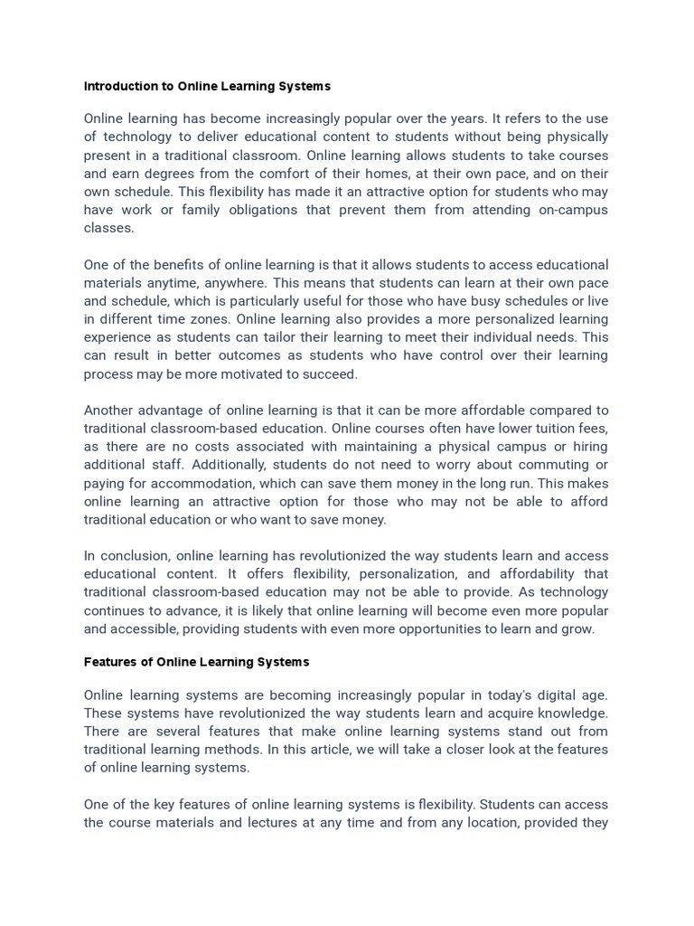 Online Learning System | PDF