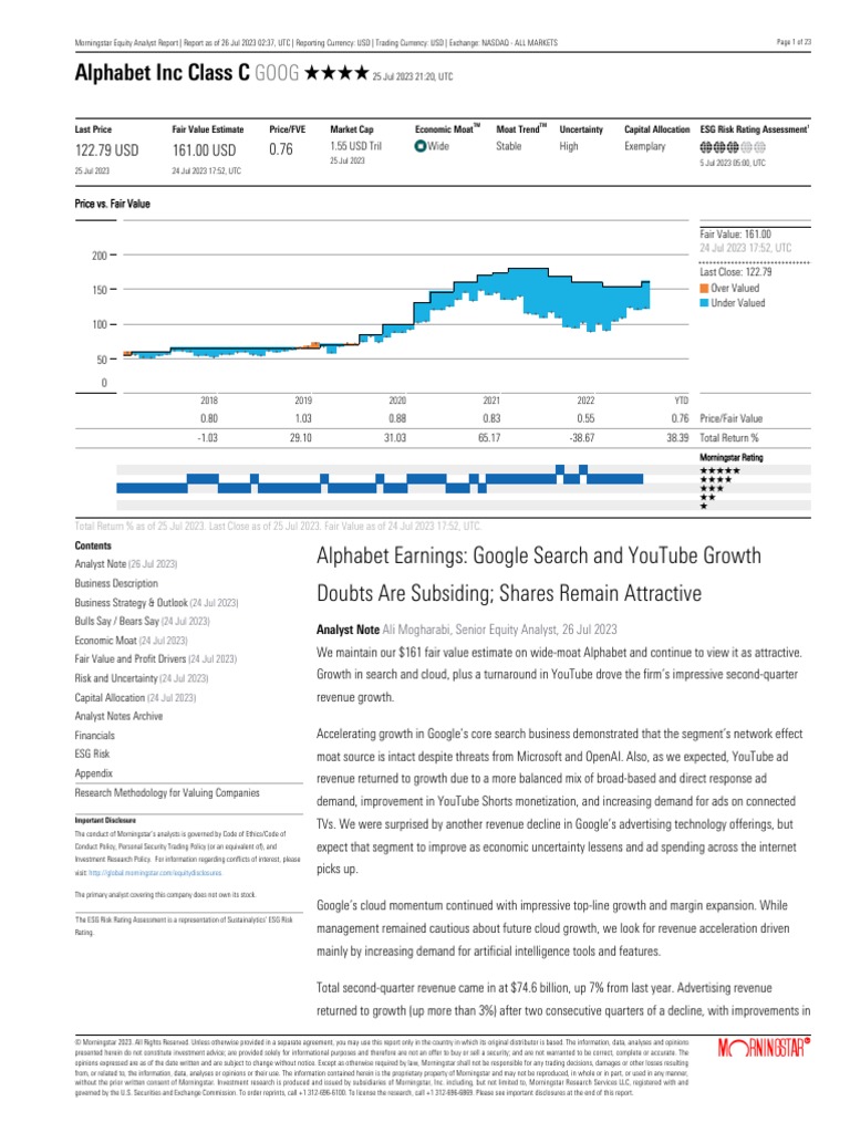 Rapport Morningstar GOOG | PDF | Android (Operating System ...