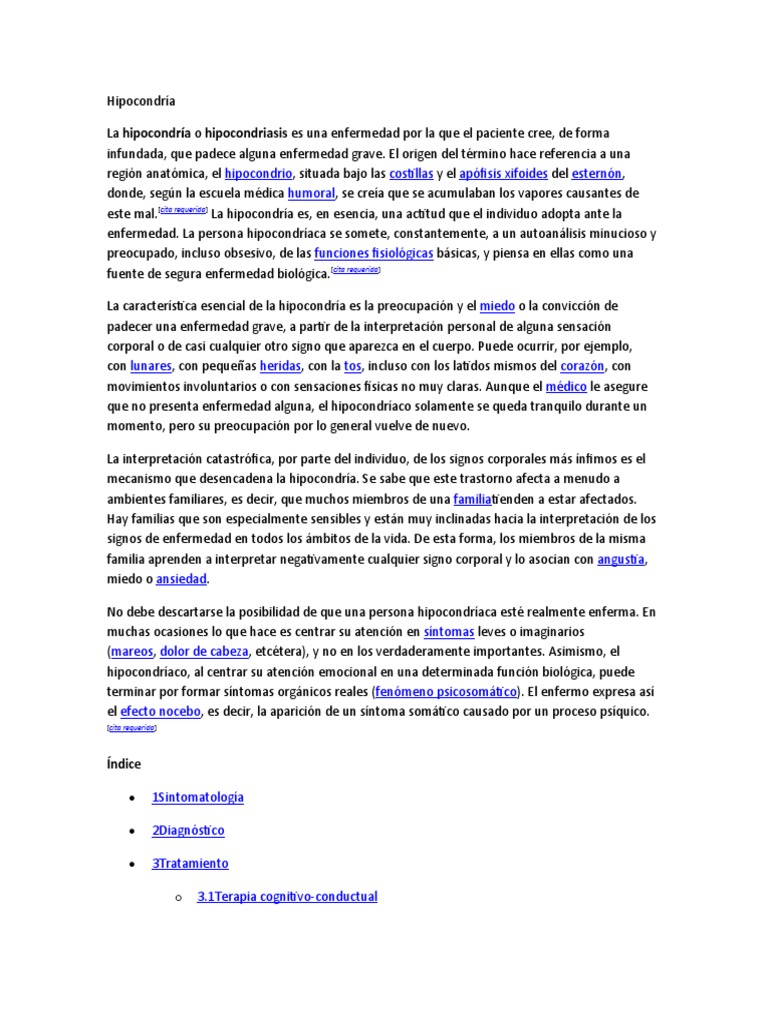 HIPOCONDRIA | PDF | Epidemiología | Enfermedades y trastornos humanos