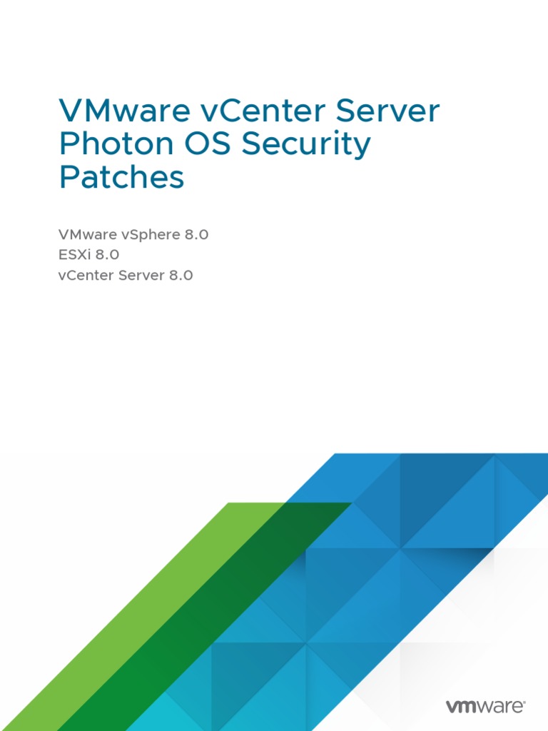 Vcenter Server Appliance Photonos Security Patches | PDF | Computing ...