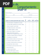 Escala SNAP IV para Evaluación TDAH | PDF | Desorden hiperactivo y ...