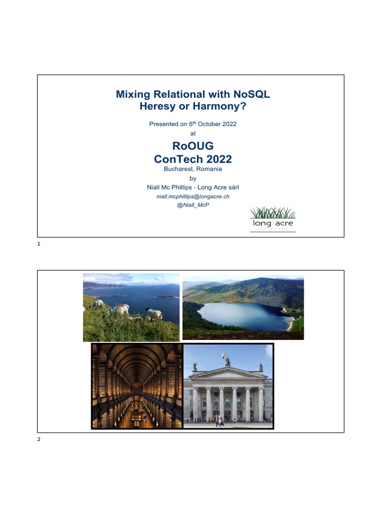 RoOUG 2022 - Relational and JSON - Niall McPhillips | PDF | Sql | Databases RoOUG 2022 - Relational and JSON - Niall McPhillips | PDF | Sql | Databases