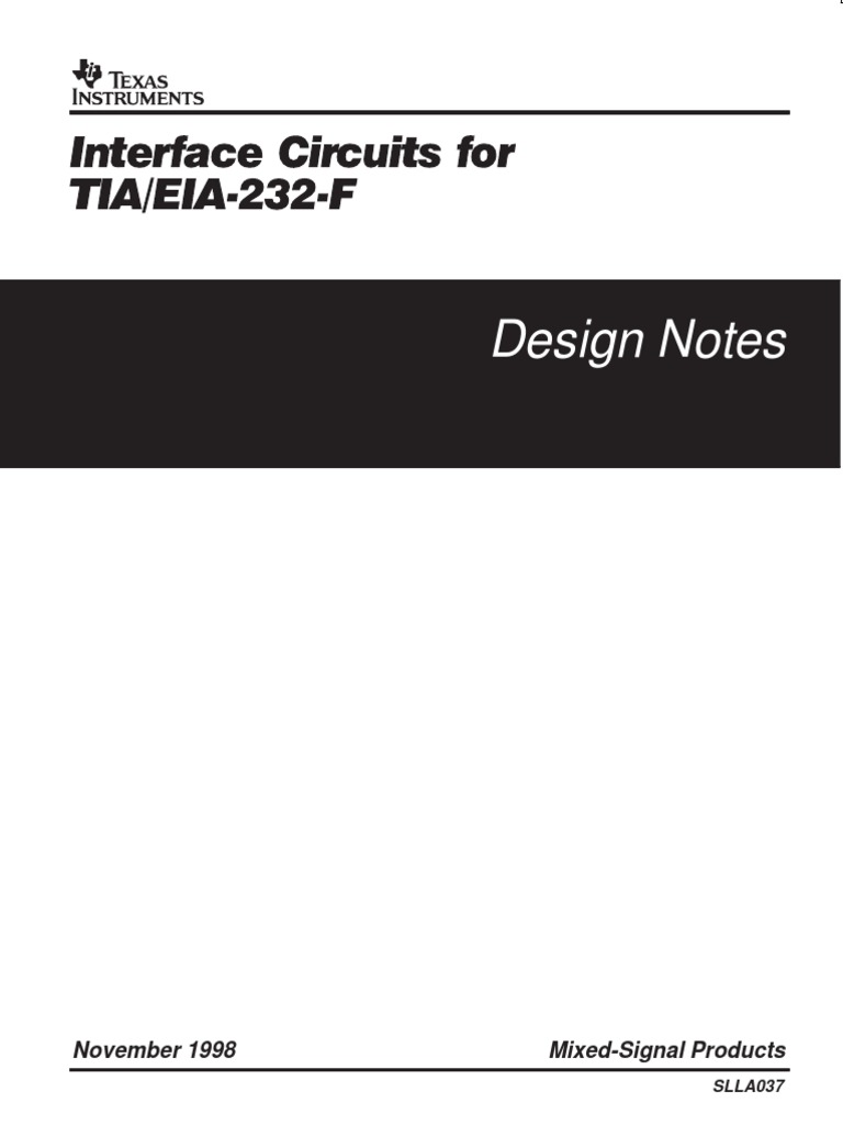 Design Notes: Interface Circuits For Tia/Eiać232Ćf | PDF | Electrical ...