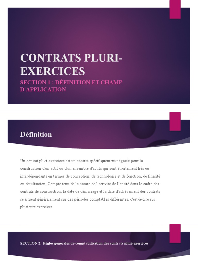 Chapitre 4 Contrats Pluri-Exercices | PDF | Affaires | Finance et gestion monétaire