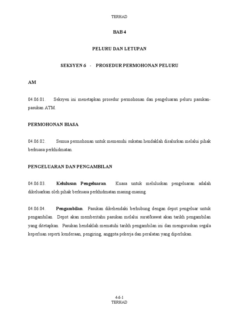 Bab 4 Sek6 - Prosedur Permohonan Peluru | PDF