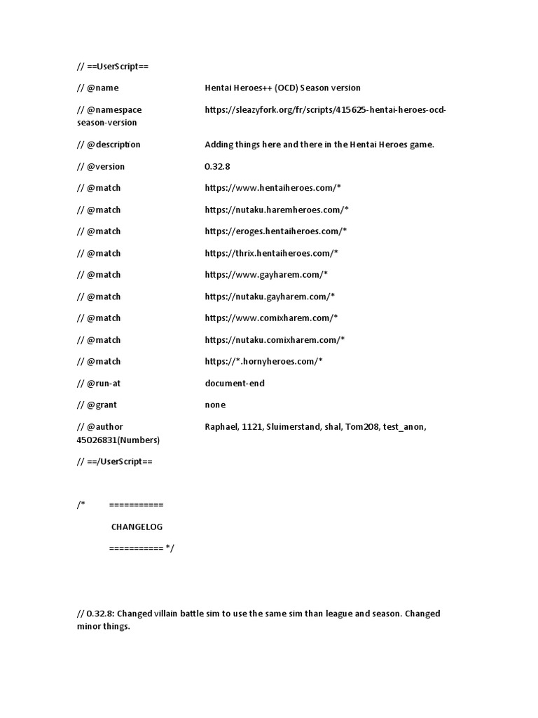 Script Hentai Heroes Ocd ++ 0.32.8 | PDF | Computers | Technology & Engineering