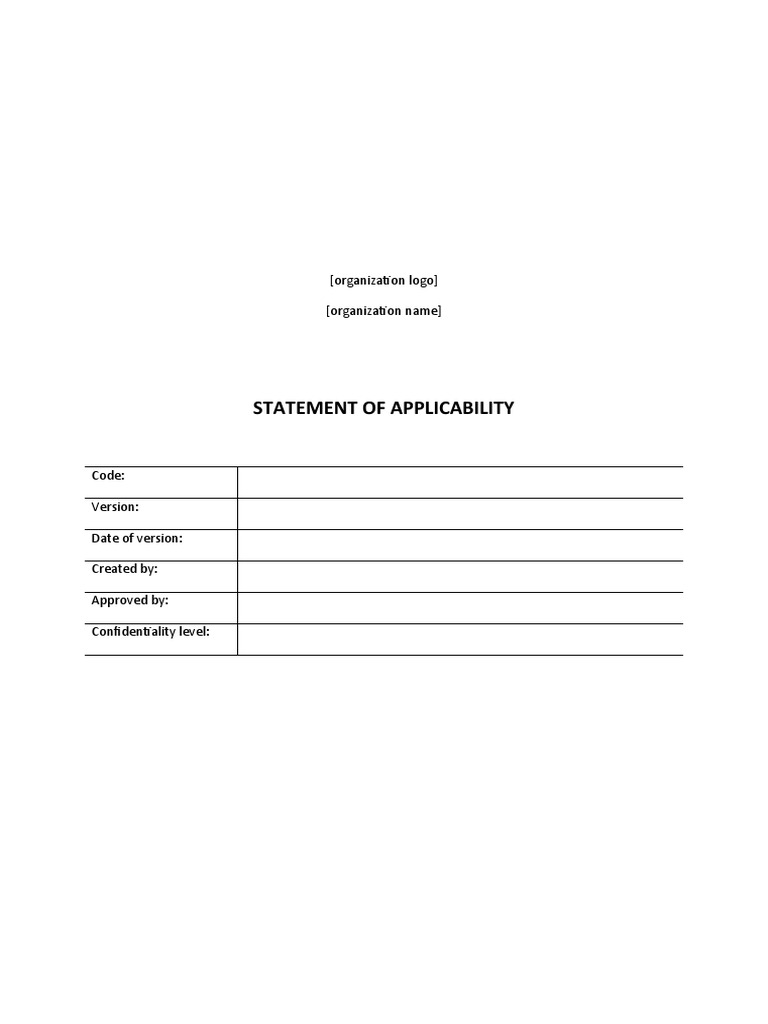7) Statement of Applicability-200616-105826 | PDF