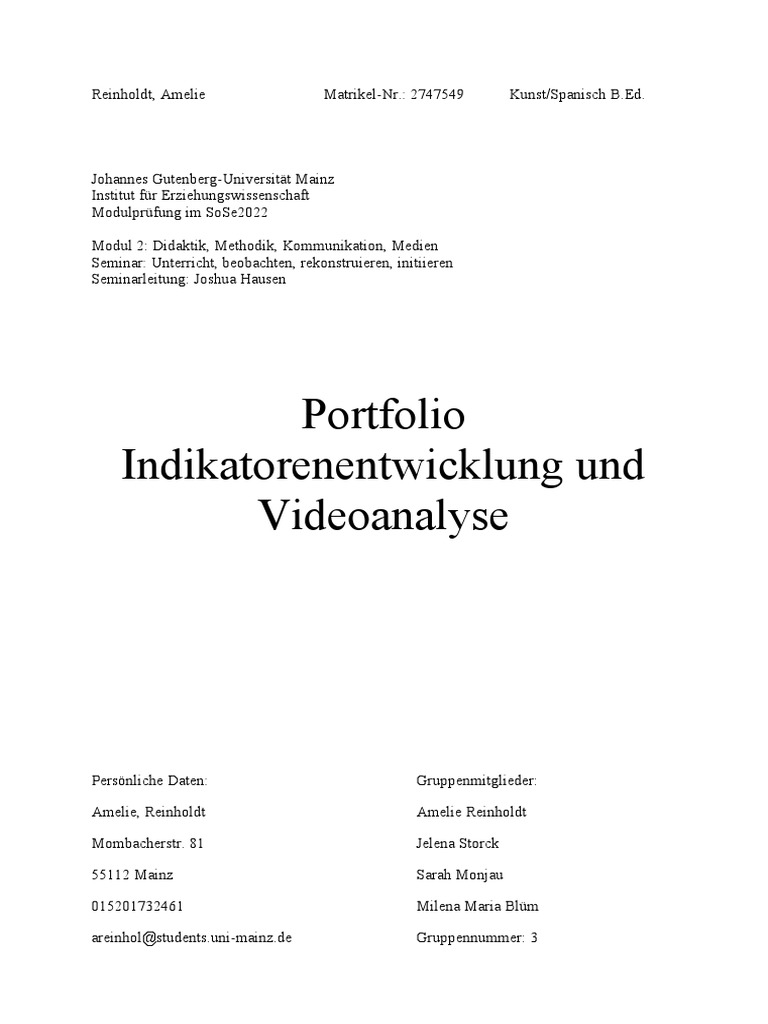 Vorlage UBRI Portfolio SoSe22 | PDF