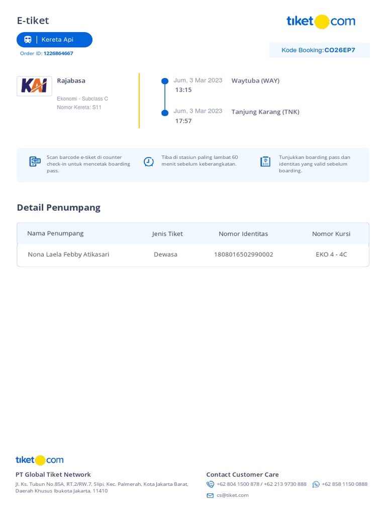 Train E-Ticket - Order ID 1226864667 - 1242013665 | PDF