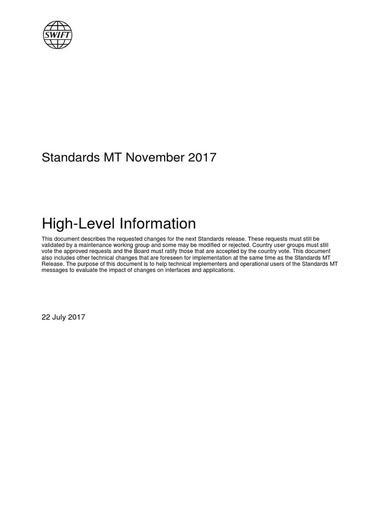 Sr2017 MT High-Level Information | PDF