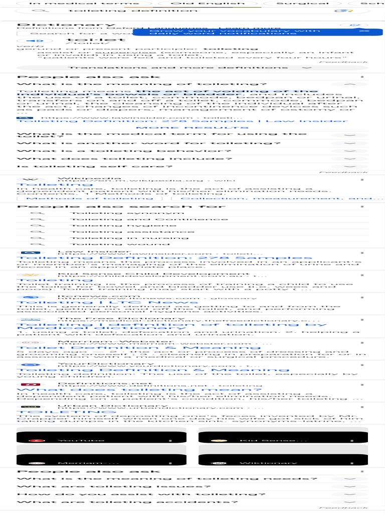 Toileting Definition - Google Search | PDF | Urinary Incontinence | Toilet