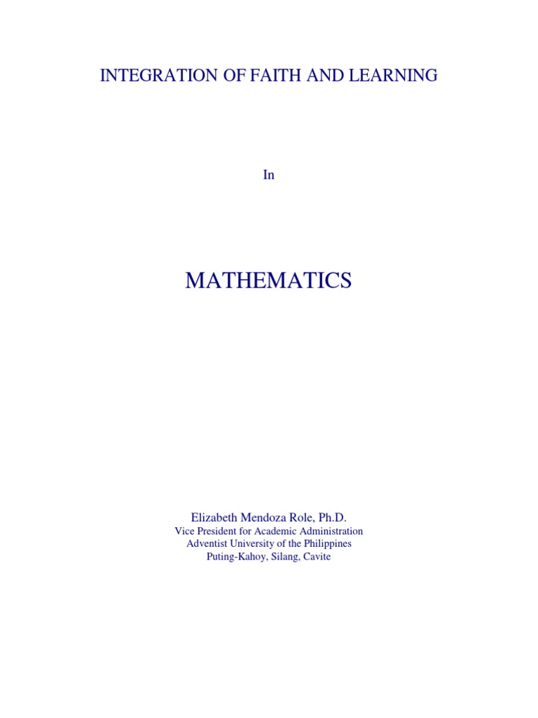 Integration of Faith and Learning in Mathematics | PDF