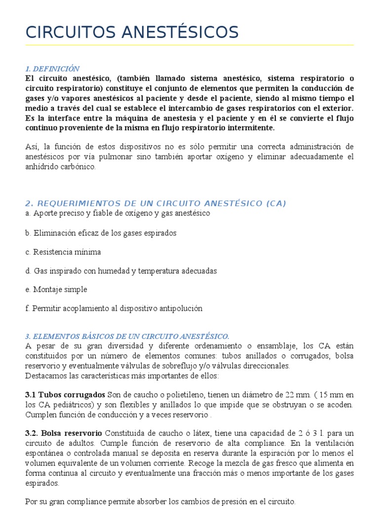 Circuitos Anestésicos | PDF