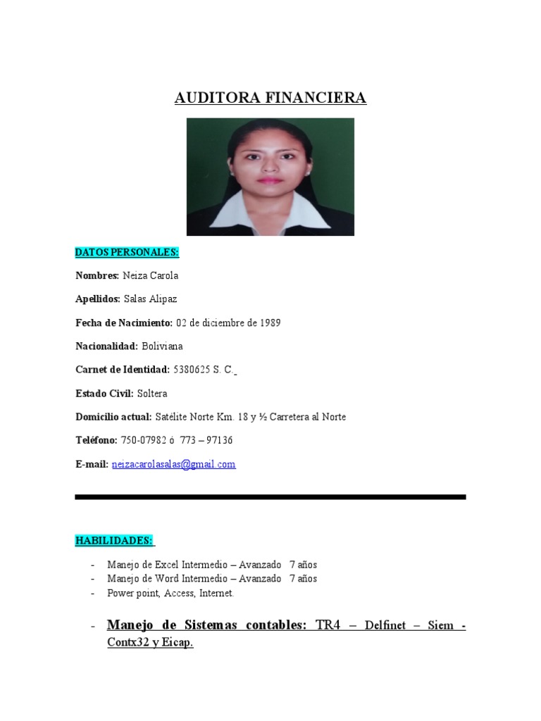 Curriculum Vitae Neiza Salas 2023 | PDF | Finanzas y dinero
