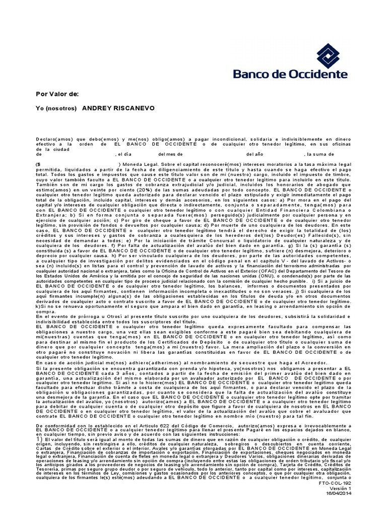Pagare 1 | PDF | Bancos | Economias