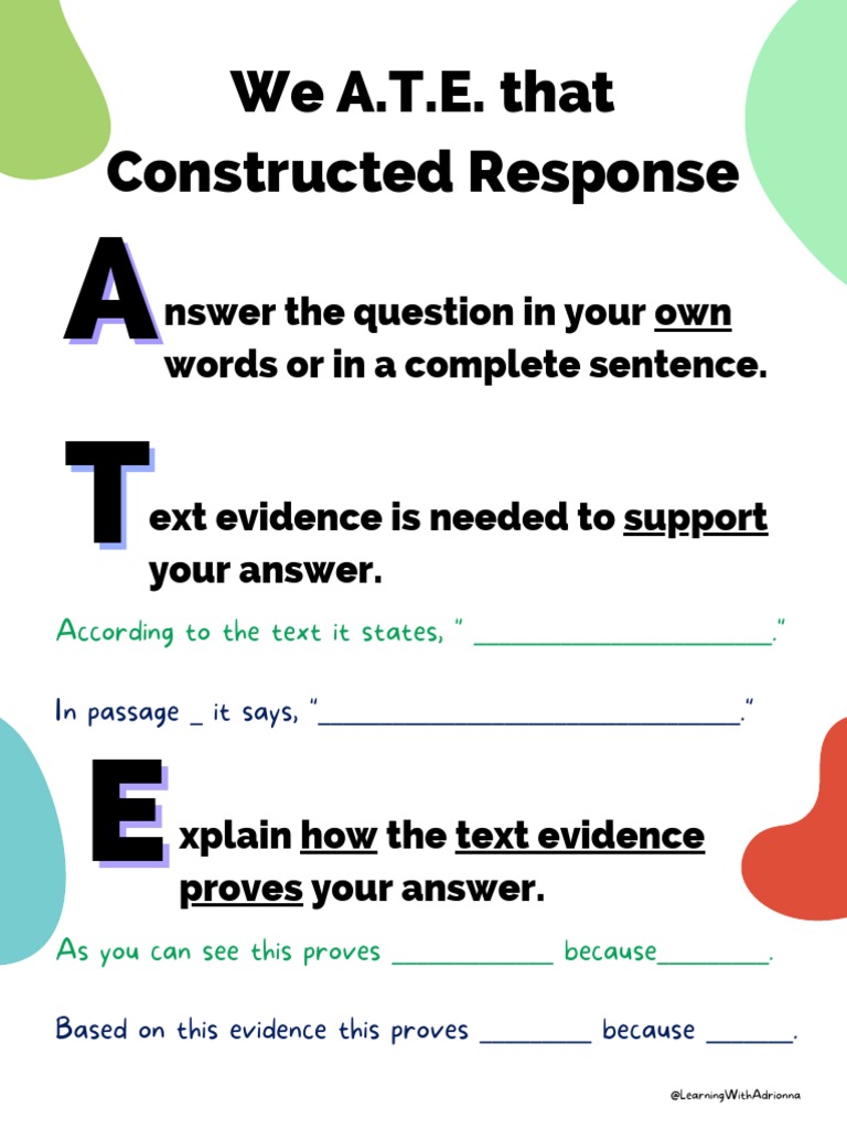 Constructed Response Writing Guide | PDF | Career & Growth