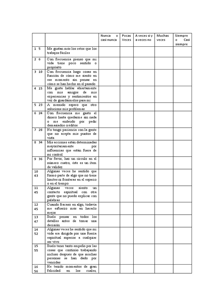 Test Cloninger | PDF