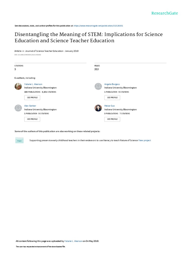 Akerson Et Al. - 2018 - Disentangling The Meaning of STEM Implications ...