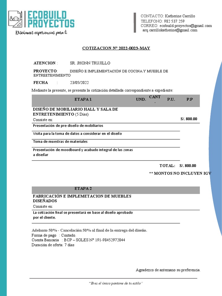 Plantilla de Cotizacion Simple | PDF