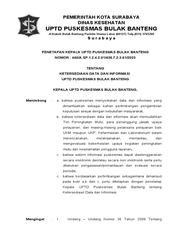 SP KETERSEDIAAN DATA DAN INFORMASI Fix | PDF