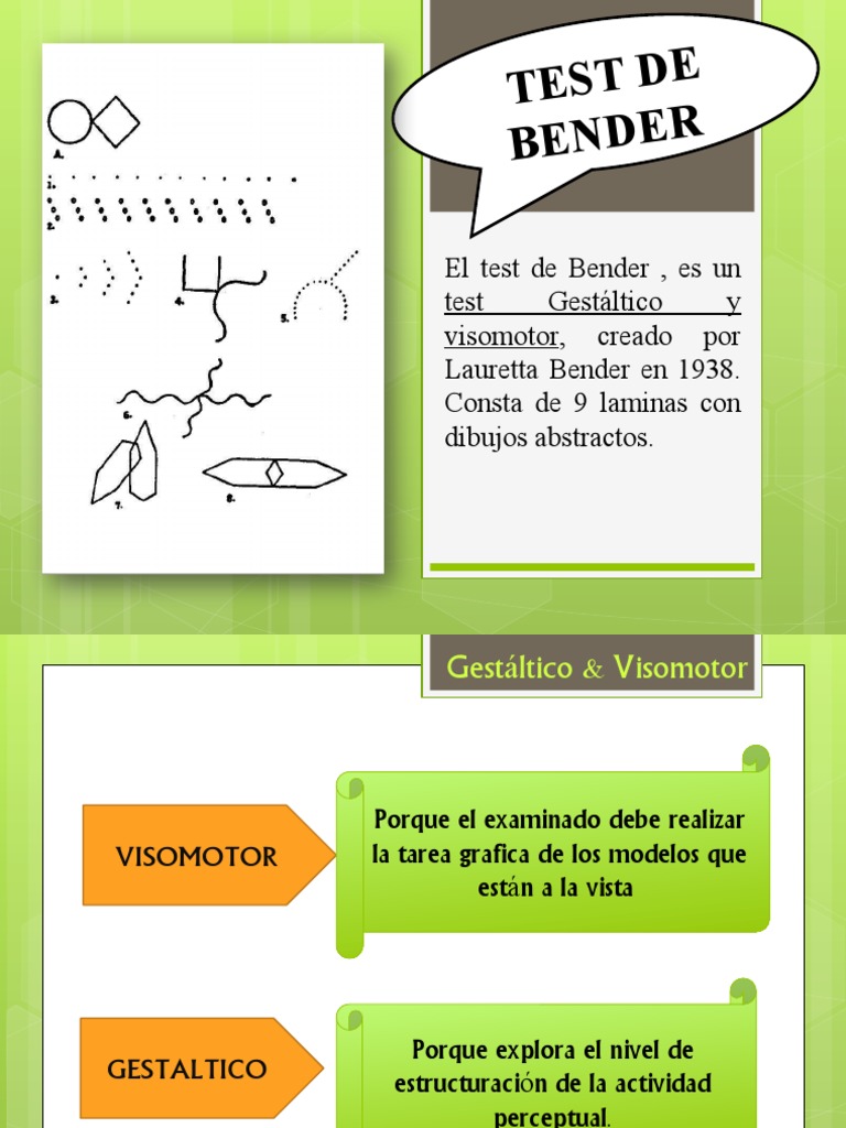 Test Gestáltico Visomotor de Bender | PDF | Percepción | Procesos mentales