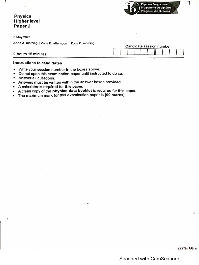 Physics Paper 2 HL | PDF