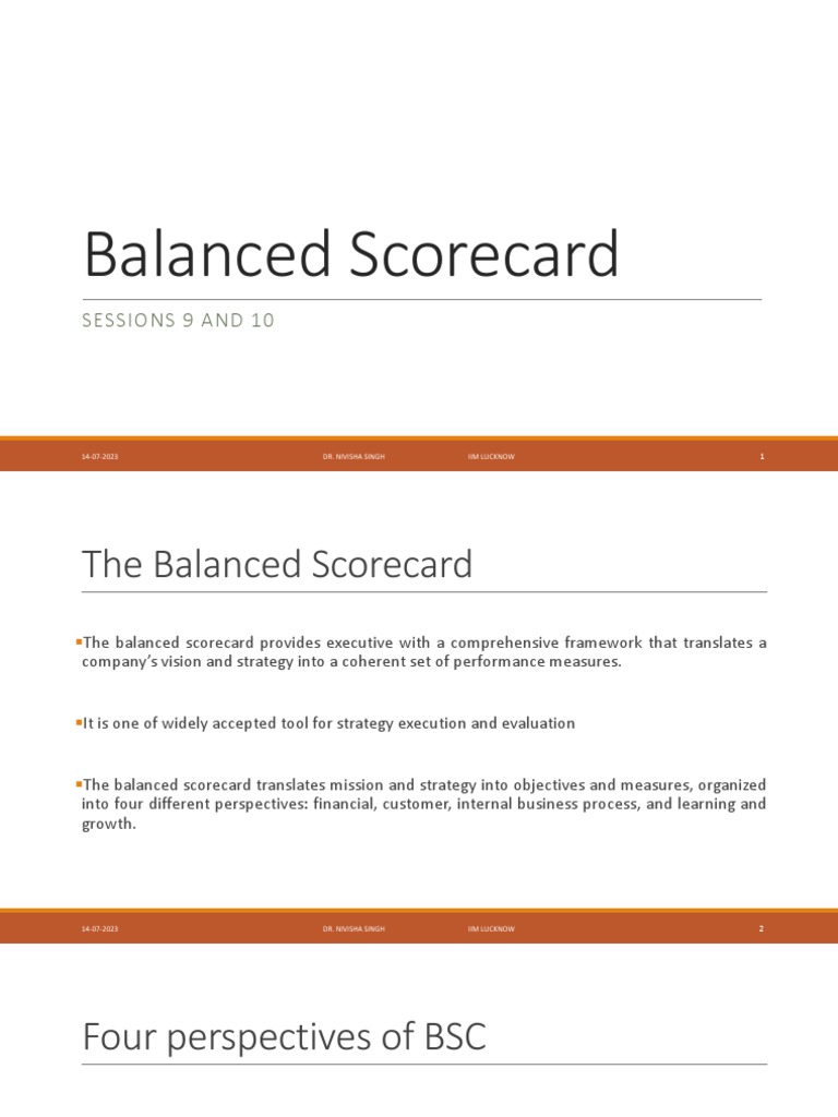 Balanced Scorecard - Class | PDF