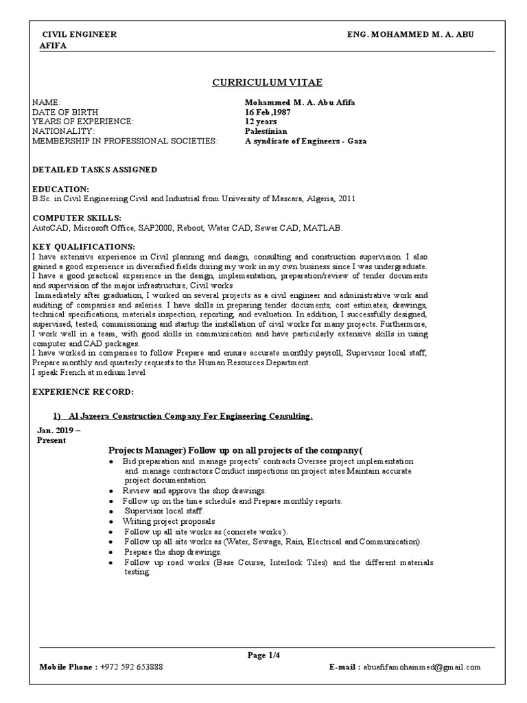 Mohamemed Abu Afifa Updated | PDF