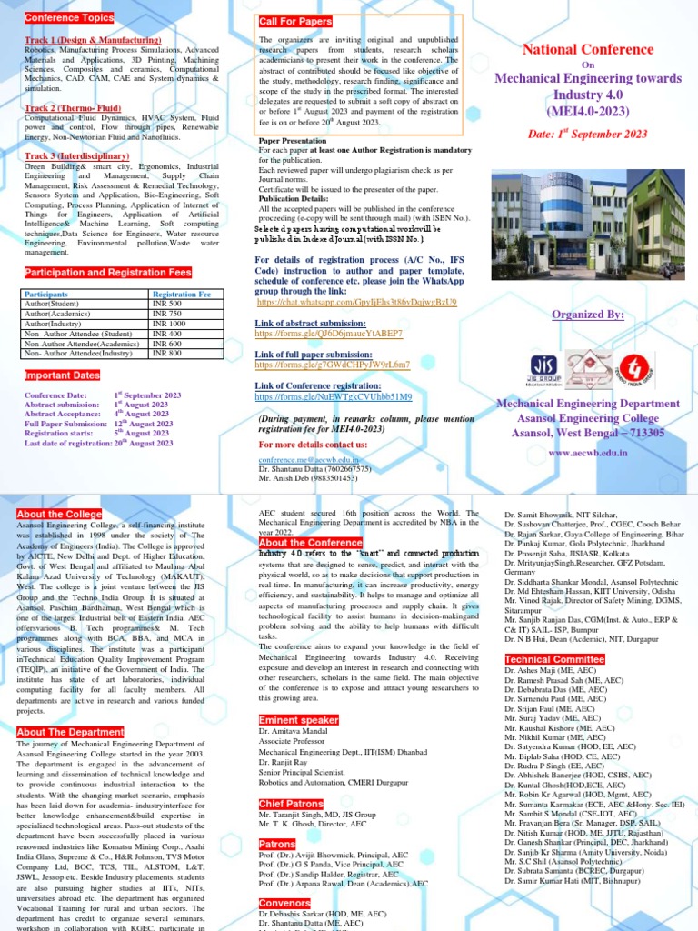 National Conference - ME - Brochure - 24 July 2023 | PDF | Art | Computers