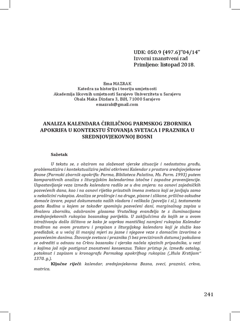 Analiza Kalendara | PDF