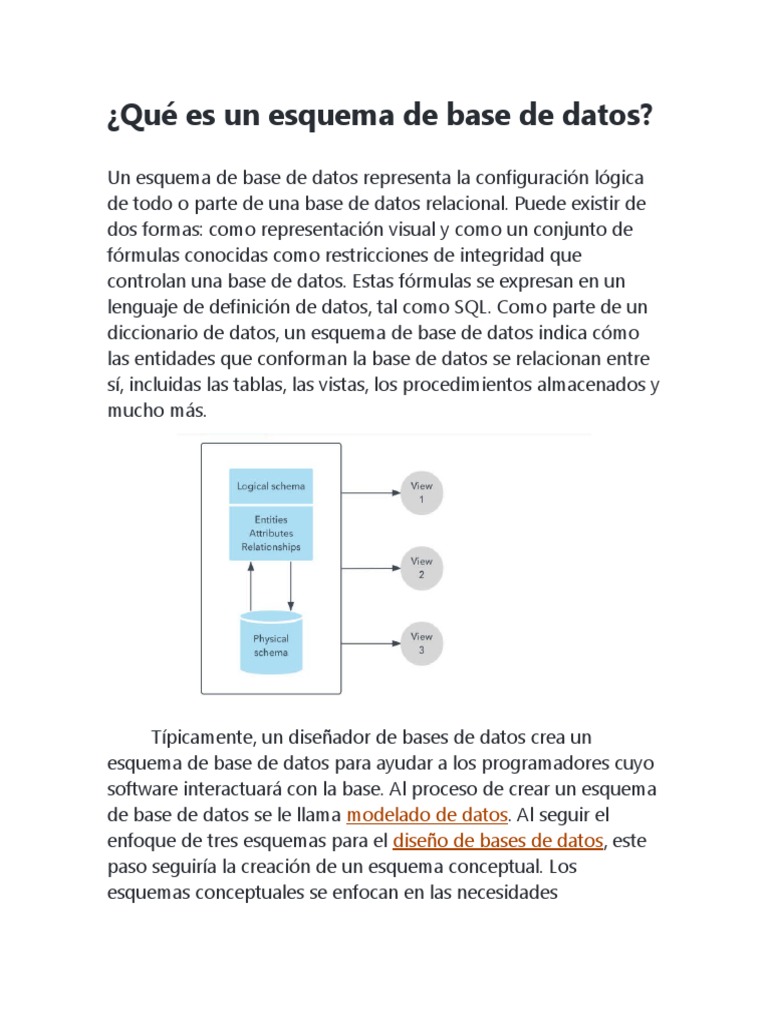 1.2 Creacion Del Esquema General de Base de Datos | PDF | Bases de datos | Tecnologías de la ...