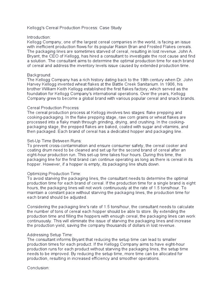 Kellogg Case Study Answer | PDF
