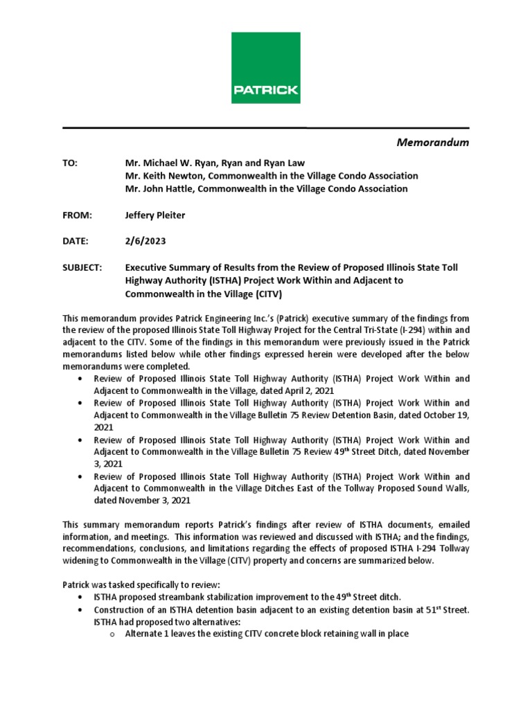 Patrick Engineering Report On | PDF | Storm Drain | Water And The ...