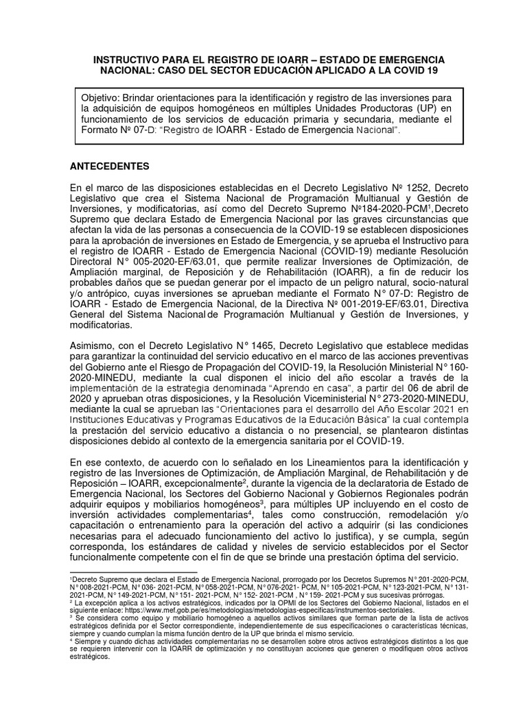 Instructivo IOARR Educacion Formato 07-D | PDF | Educación primaria ...