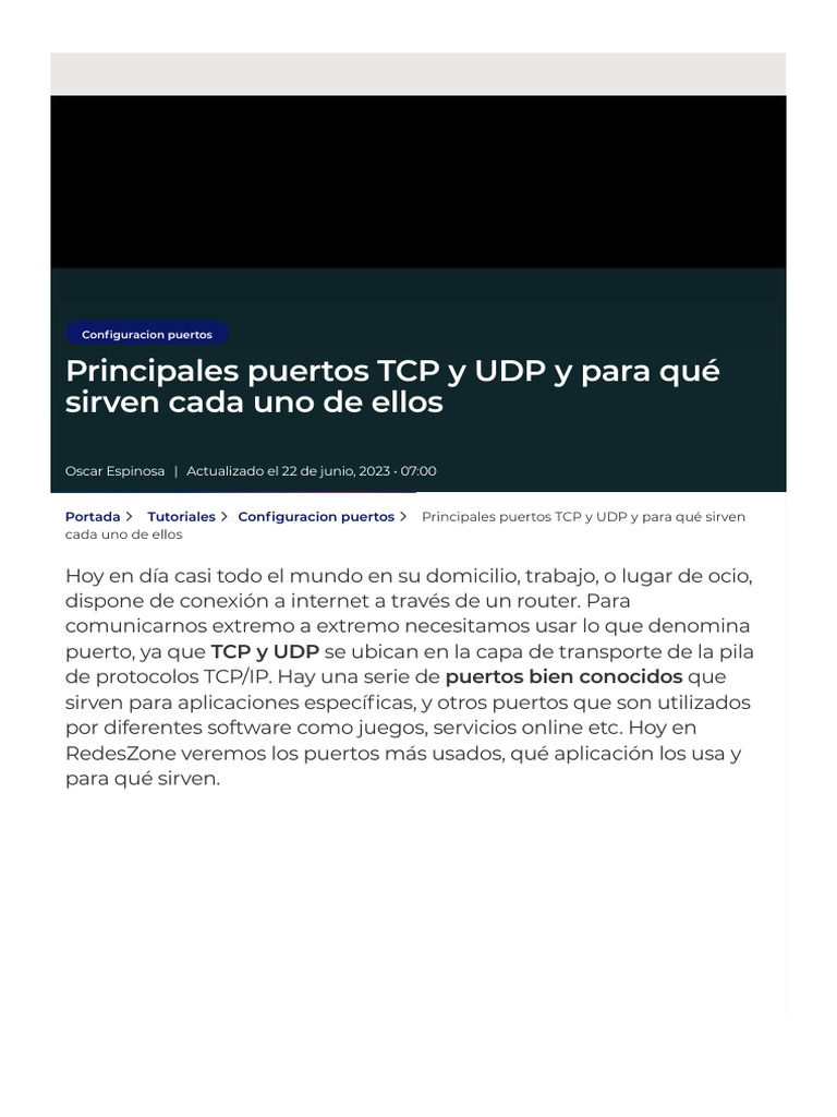 Listado de Puertos TCP - UDP | PDF | Protocolo de Control de ...