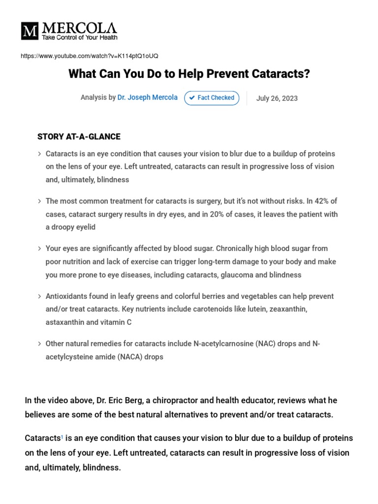 Natural Remedies For Cataracts PDF | PDF
