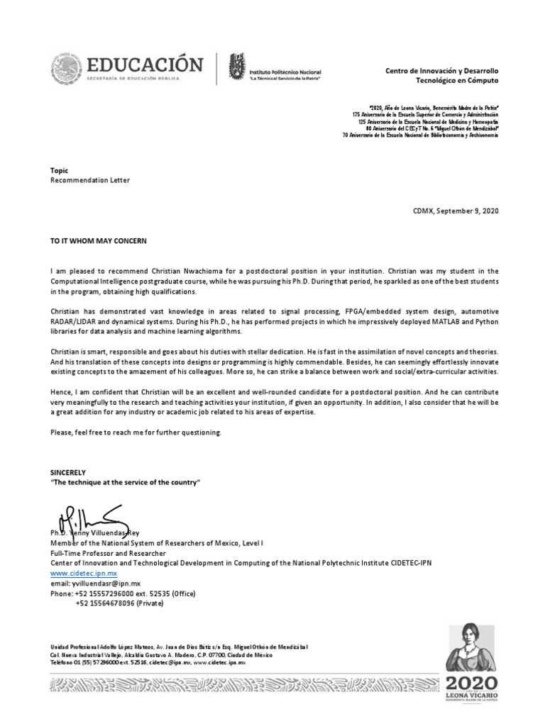 Carta Chris 2020 | PDF | Computing