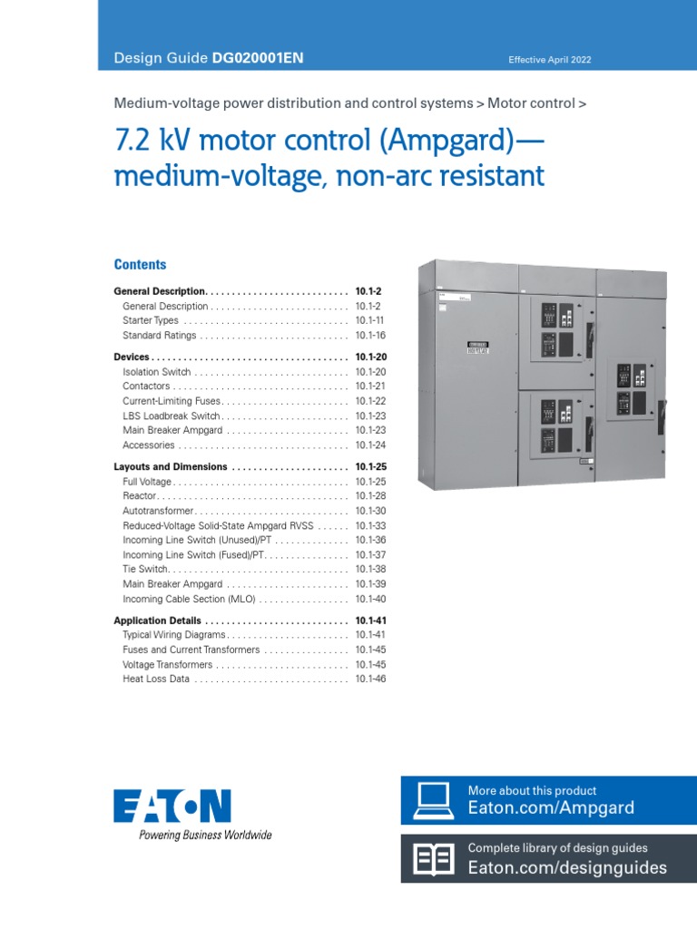 Eaton 7.2 KV Motor Control Ampgard Medium Voltage Design Guide ...