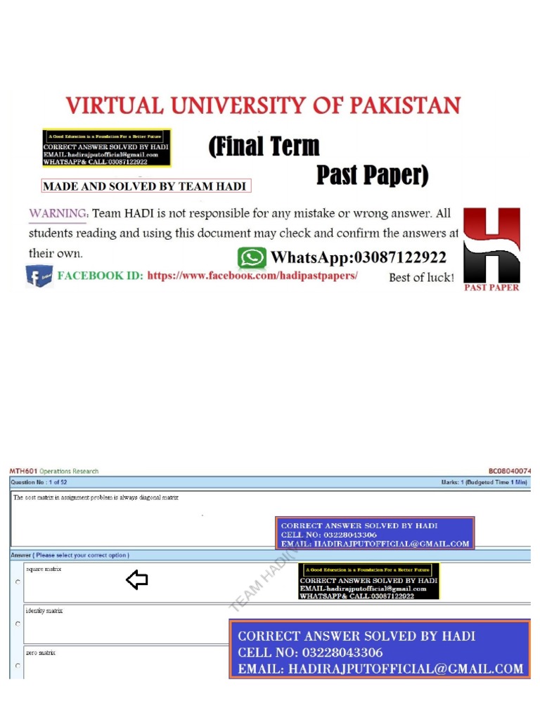MTH601 Final Term File 1 Solved by Team Hadi | PDF