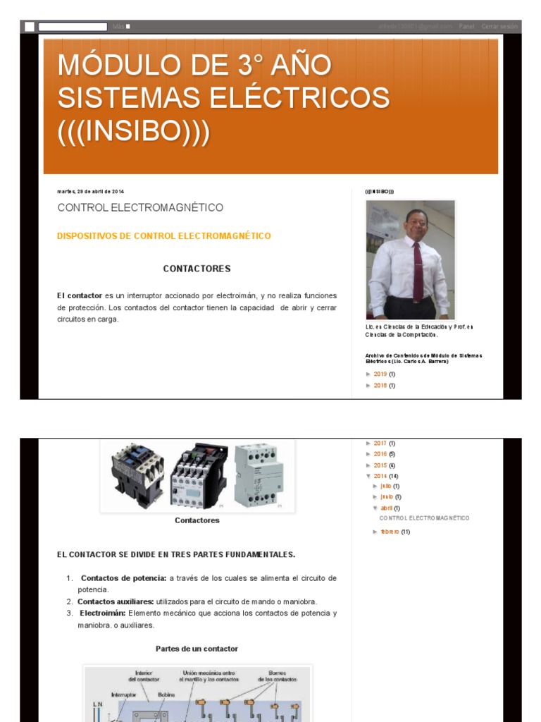 Módulo de 3° Año Sistemas Eléctricos ( ( (Insibo) ) ) - Control Electromagnético | PDF