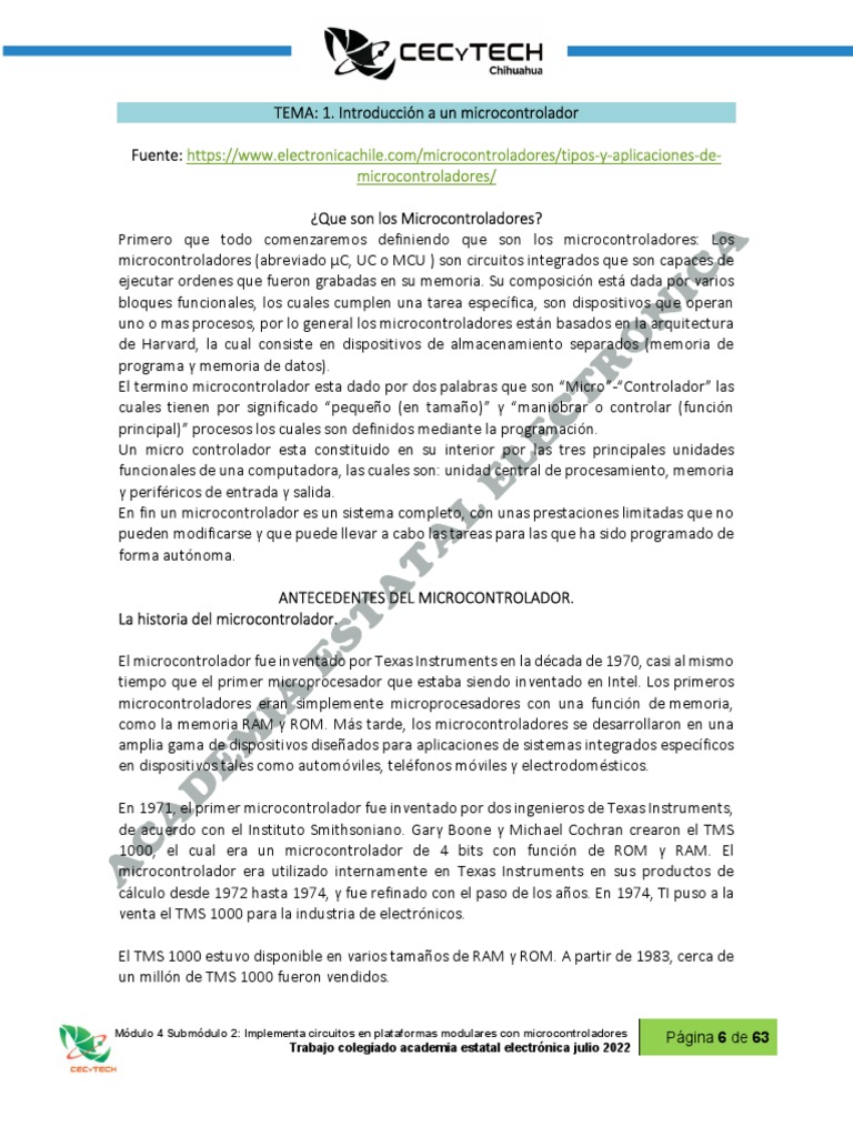 Microcontroladores/: Módulo 4 Submódulo 2: Implementa Circuitos en ...