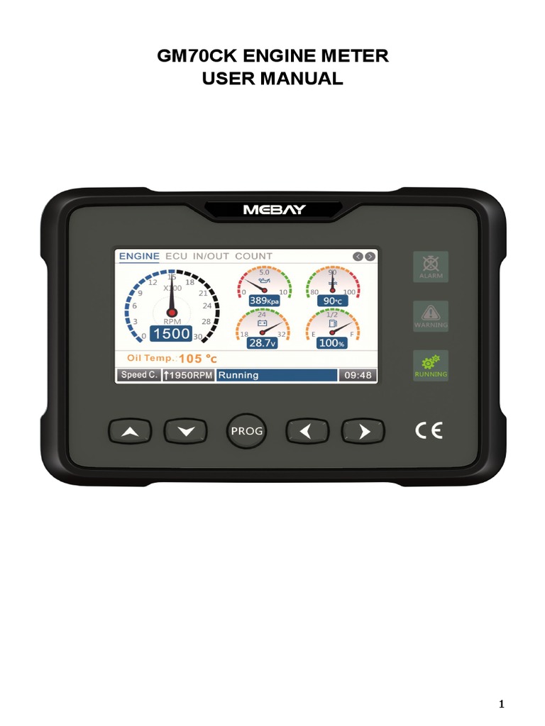 GM70CK Engine Meter User Manual V1.0 | PDF
