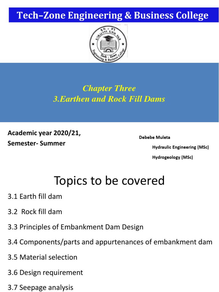 Earthen and Rock Fill Dam Design | PDF | Home & Garden | Technology ...