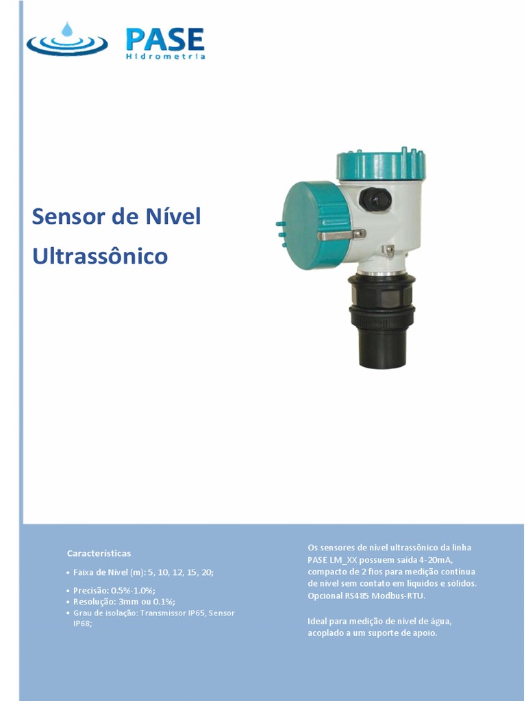 Manual Do Sensor de Nivel Ultrassonico | PDF