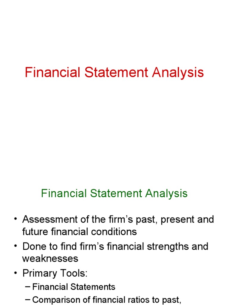 Understanding Financial Statement Analysis | PDF