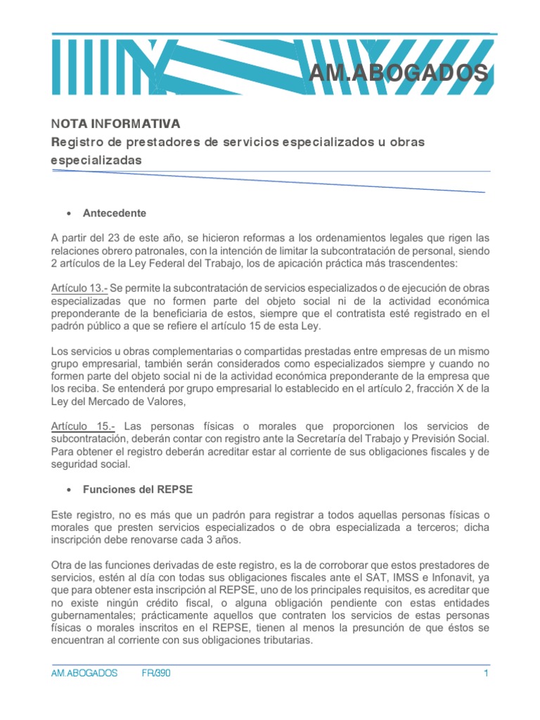 Registro REPSE: Guía y Obligaciones | PDF | Outsourcing | Economias