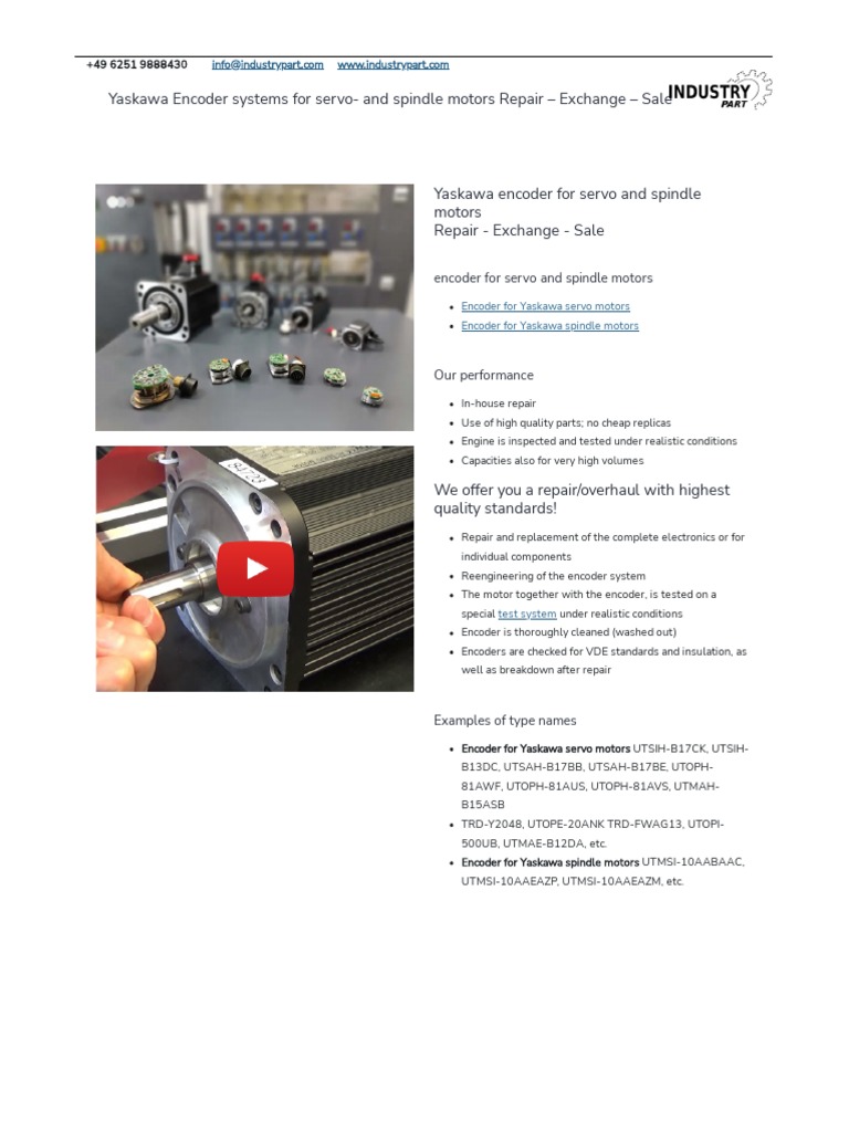 Yaskawa Encoder Servo Spindlemotors en | PDF | Machines | Electrical ...